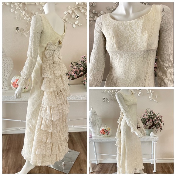 Lorrie Deb | Dresses | Lorrie Deb Vintage Lace Dress With Ruffle Lace ...